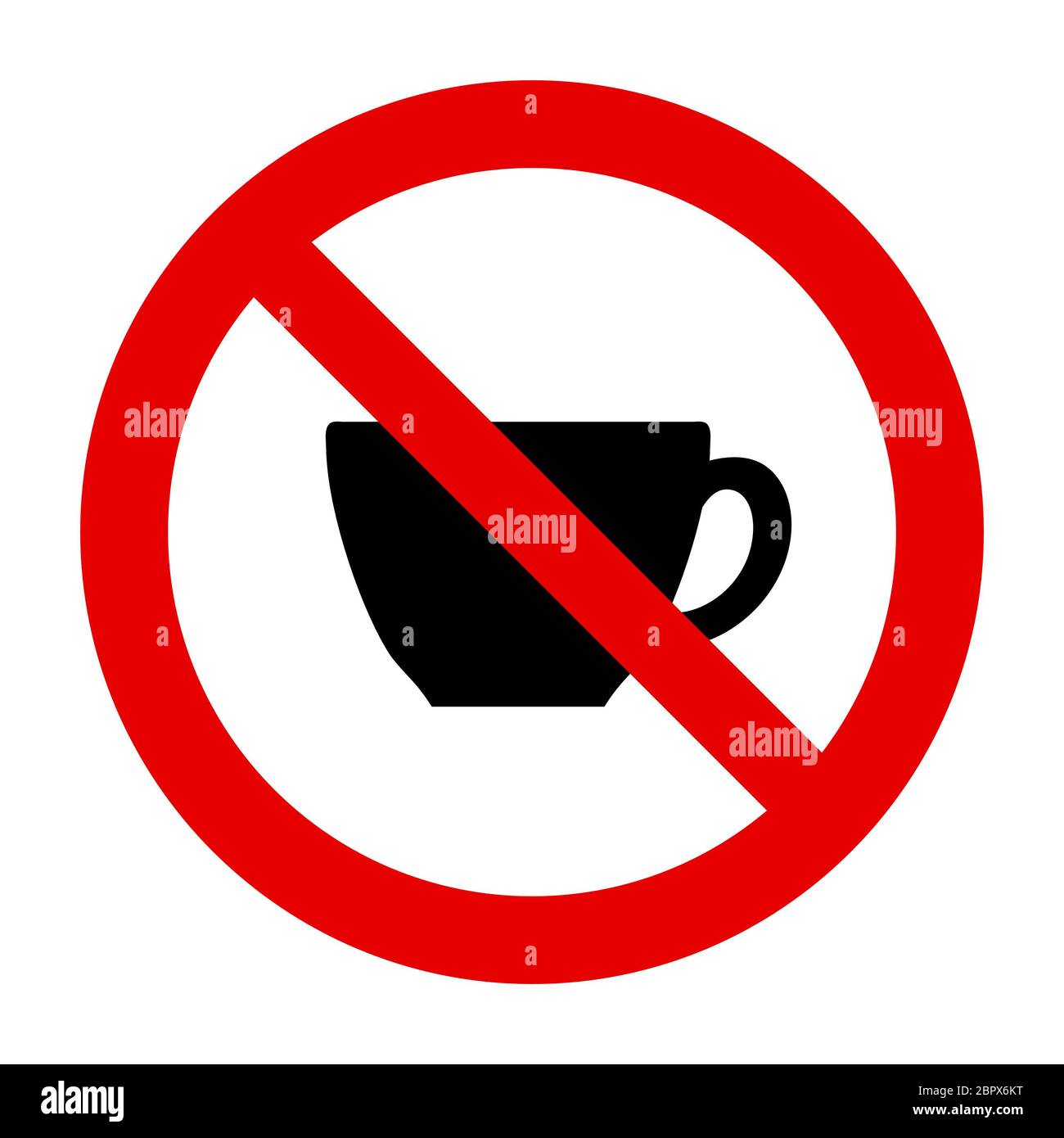 Cup and prohibition sign Stock Photo - Alamy