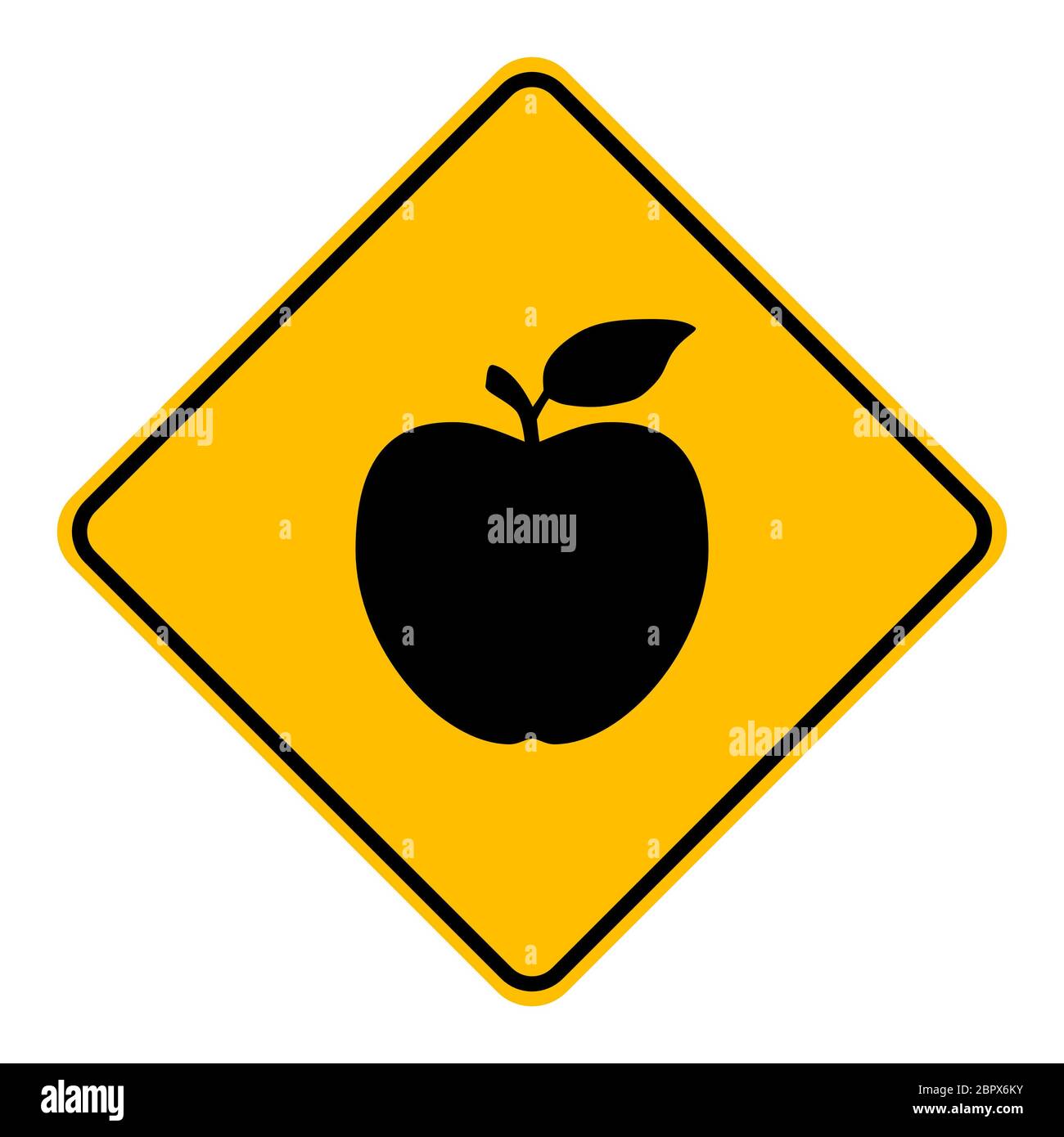 Apple and road sign Stock Photo - Alamy