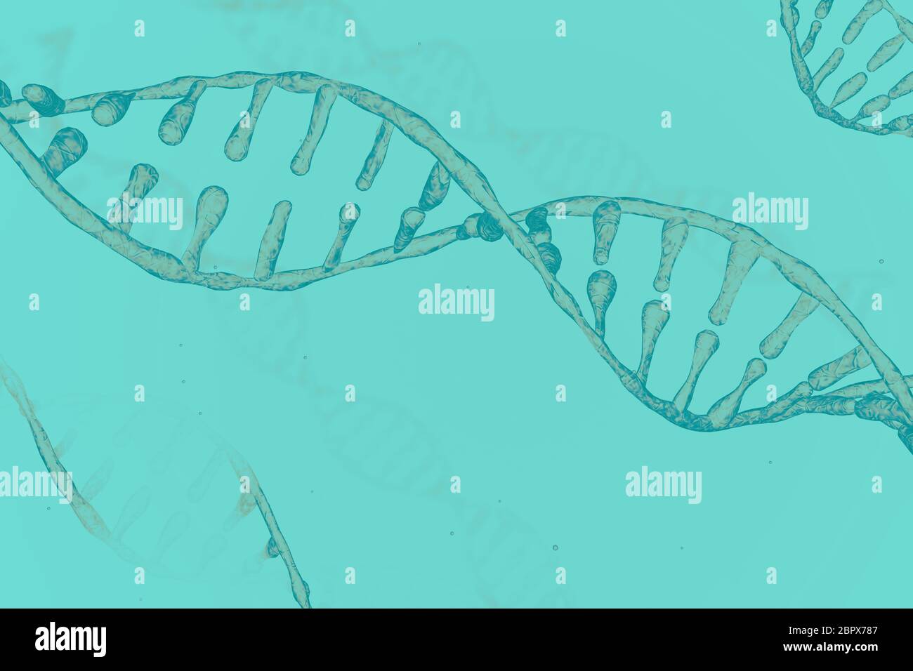 Concept of biochemistry with dna molecule on blue background 3d ...
