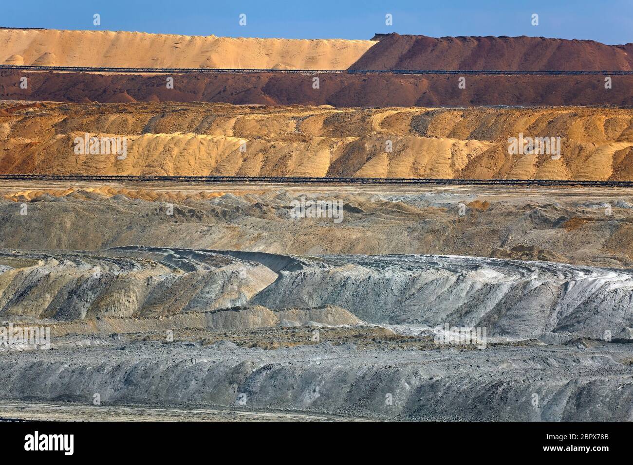 Open pit mining of coal, soil layers Stock Photo - Alamy