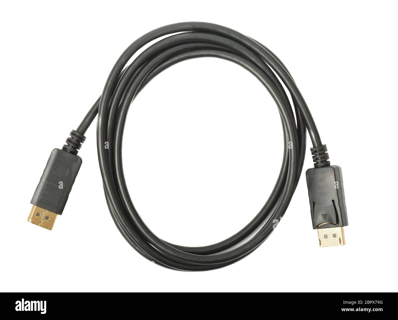 Display cable gold plated connector, display port Stock Photo - Alamy