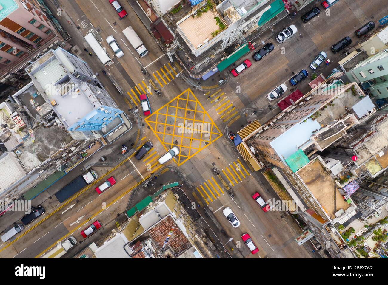 To kwa wan, Hong Kong 29 January 2019: Top view of Hong Kong traffic ...