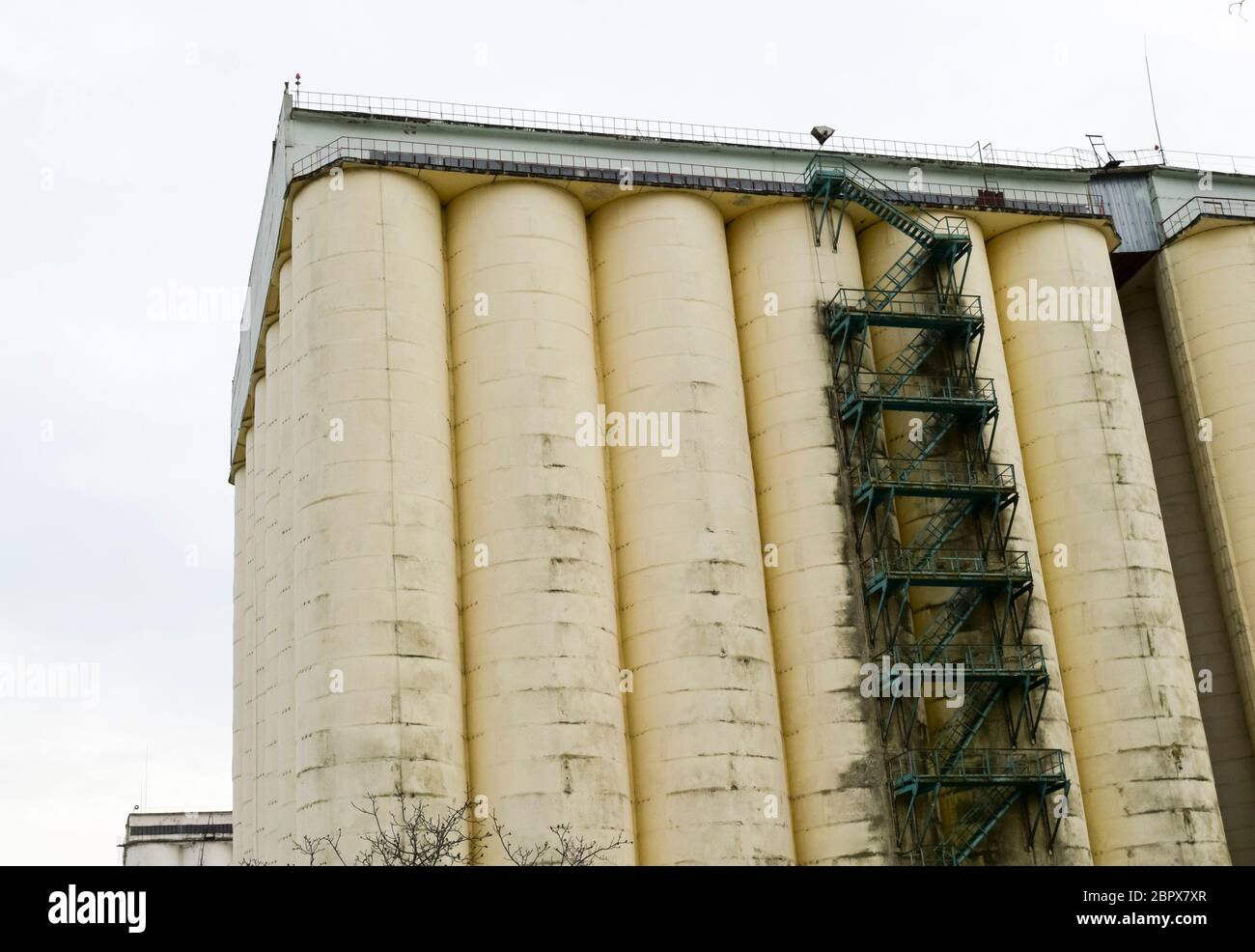 Building for storing and drying grain. Soviet-built elevator Stock ...