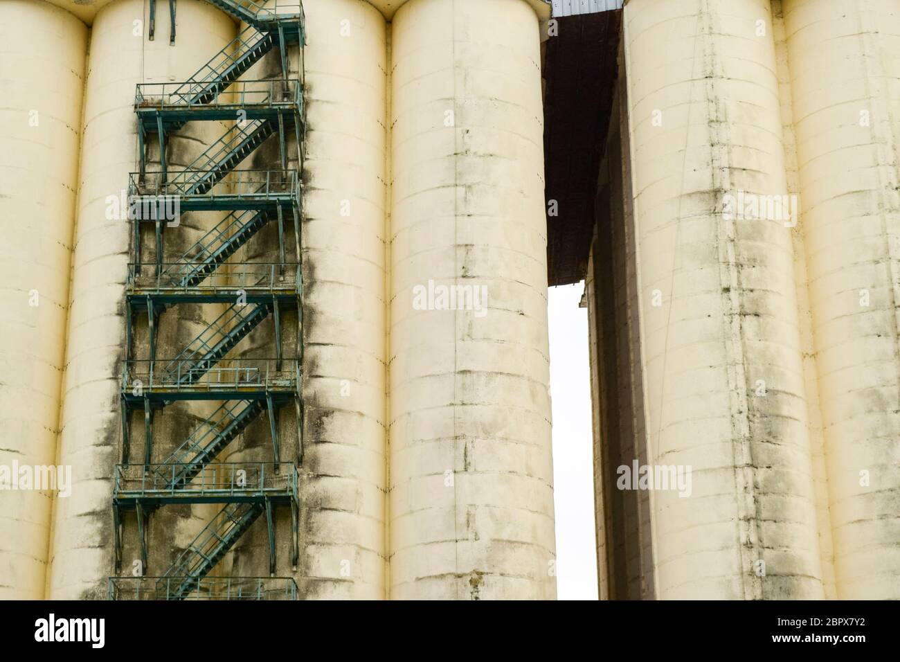 Building for storing and drying grain. Soviet-built elevator Stock ...