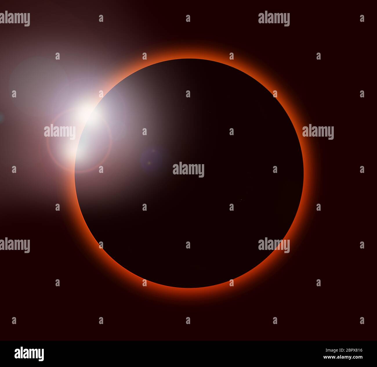 Simulation of a total eclipse of the Sun Stock Photo - Alamy