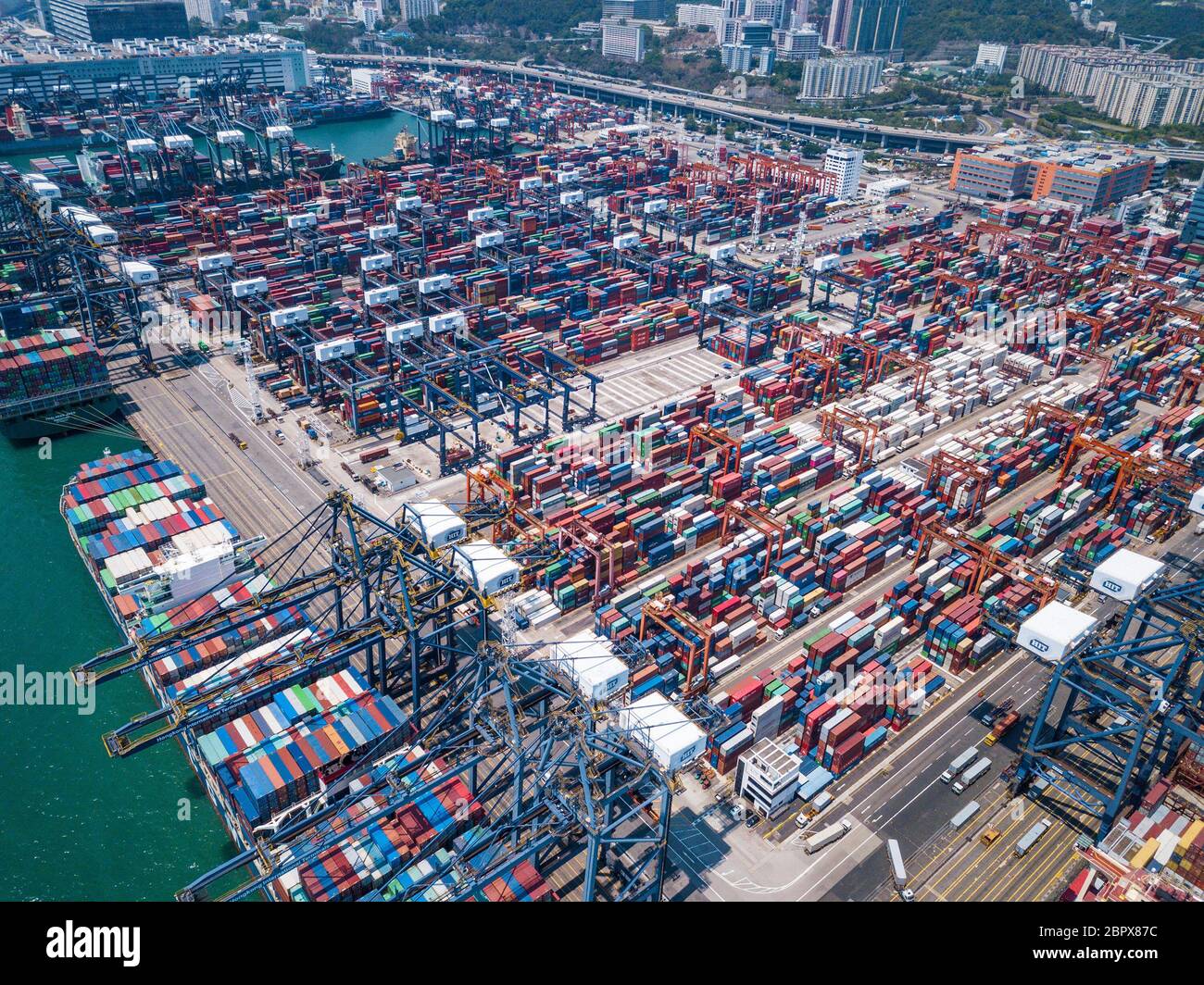 Kwai Tsing Container Terminals in Hong Kong Stock Photo - Alamy