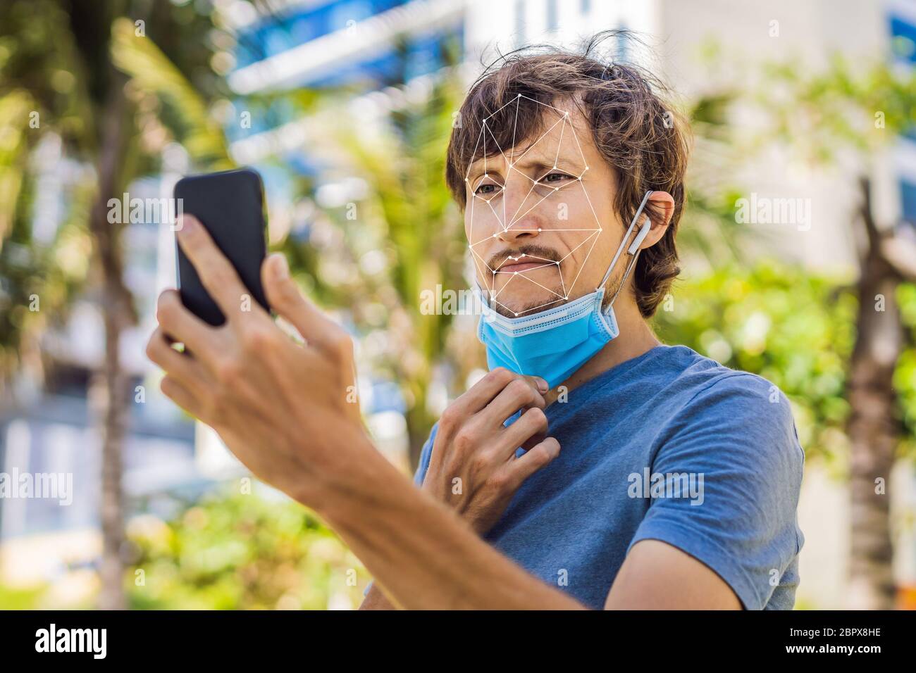 Facial recognition grid overlay. Face Recognition In Medical Mask Using ...