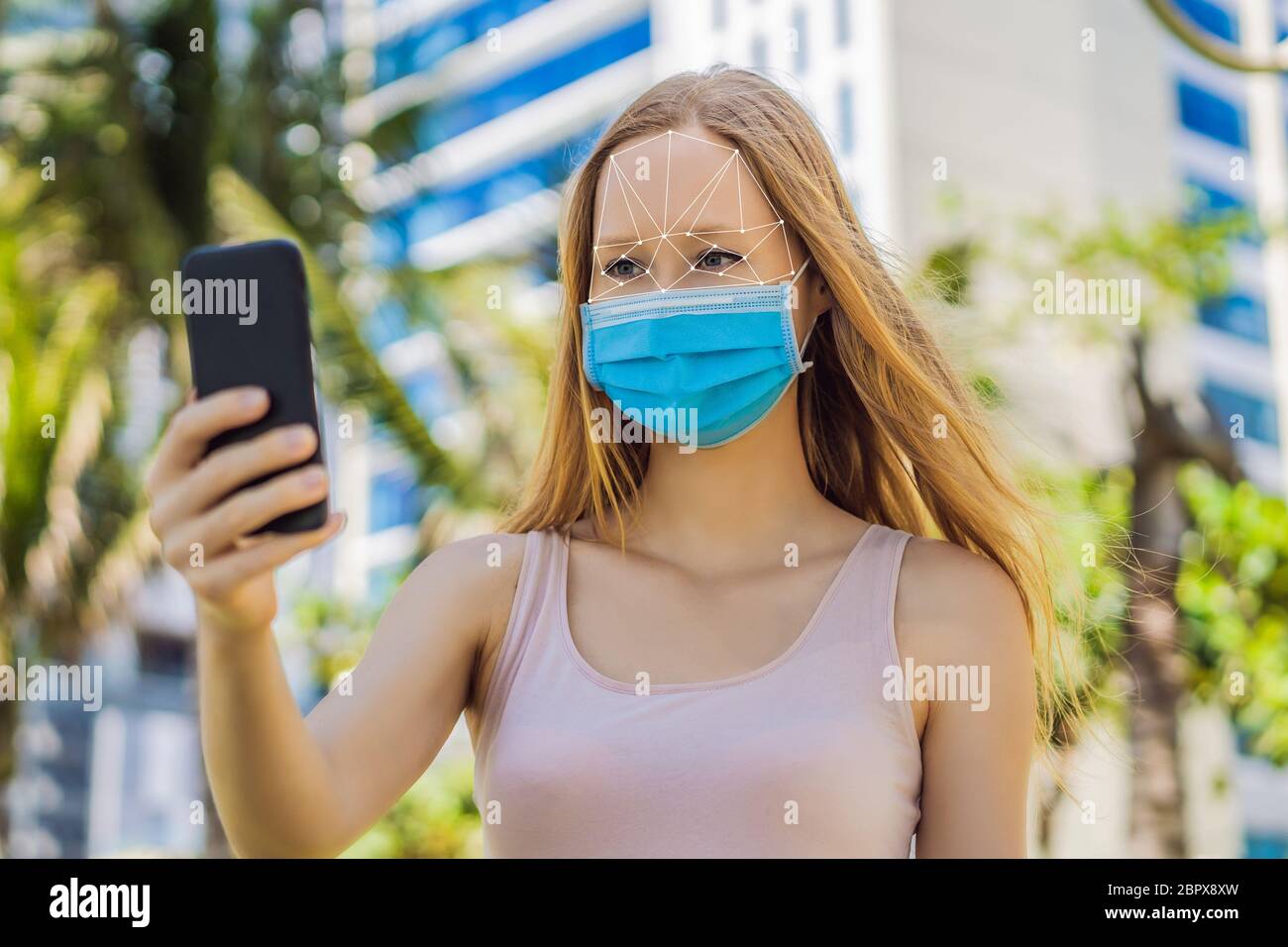 Facial recognition grid overlay. Face Recognition In Medical Mask Using ...