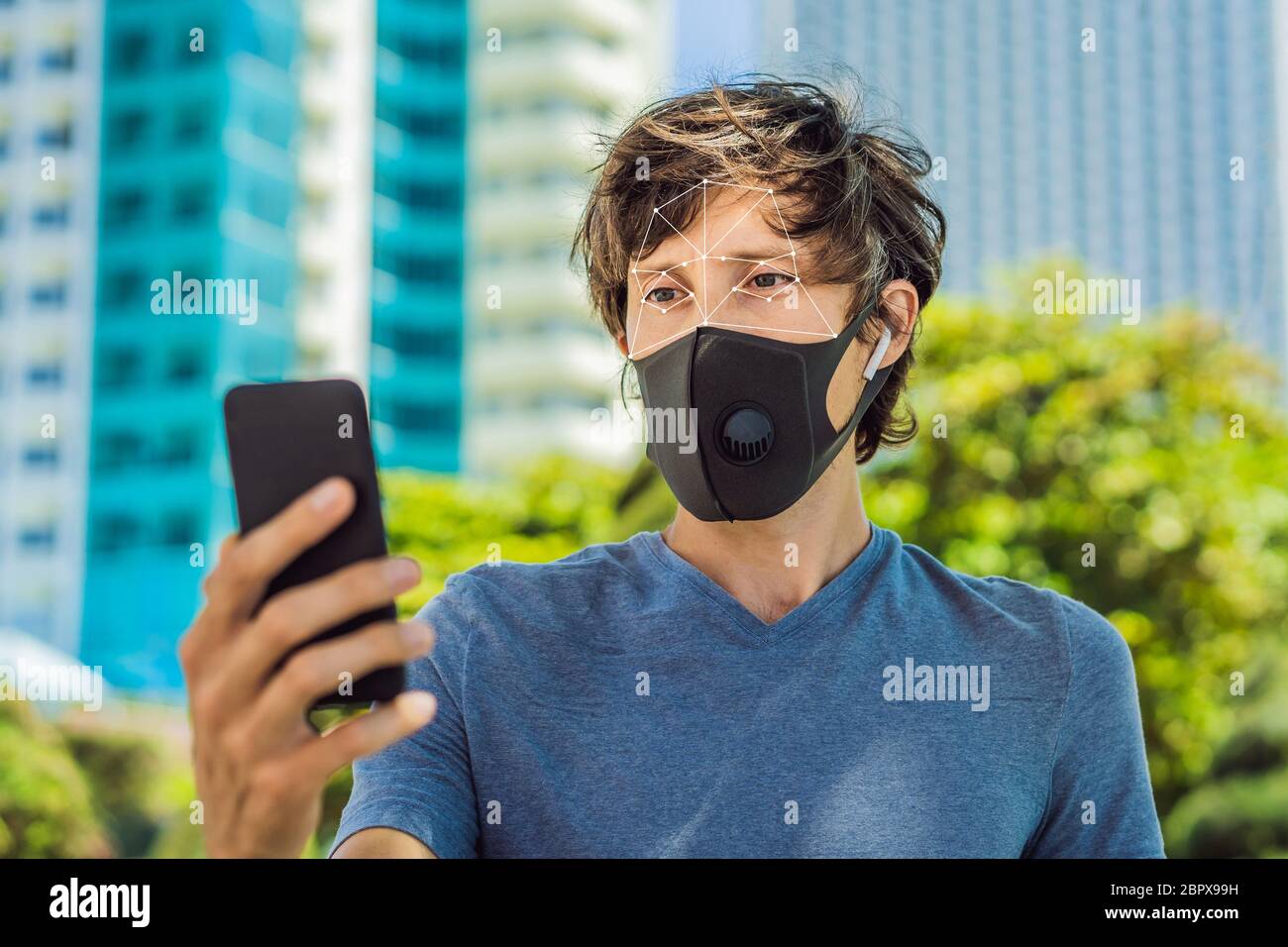 Facial recognition grid overlay. Face Recognition In Medical Mask Using ...