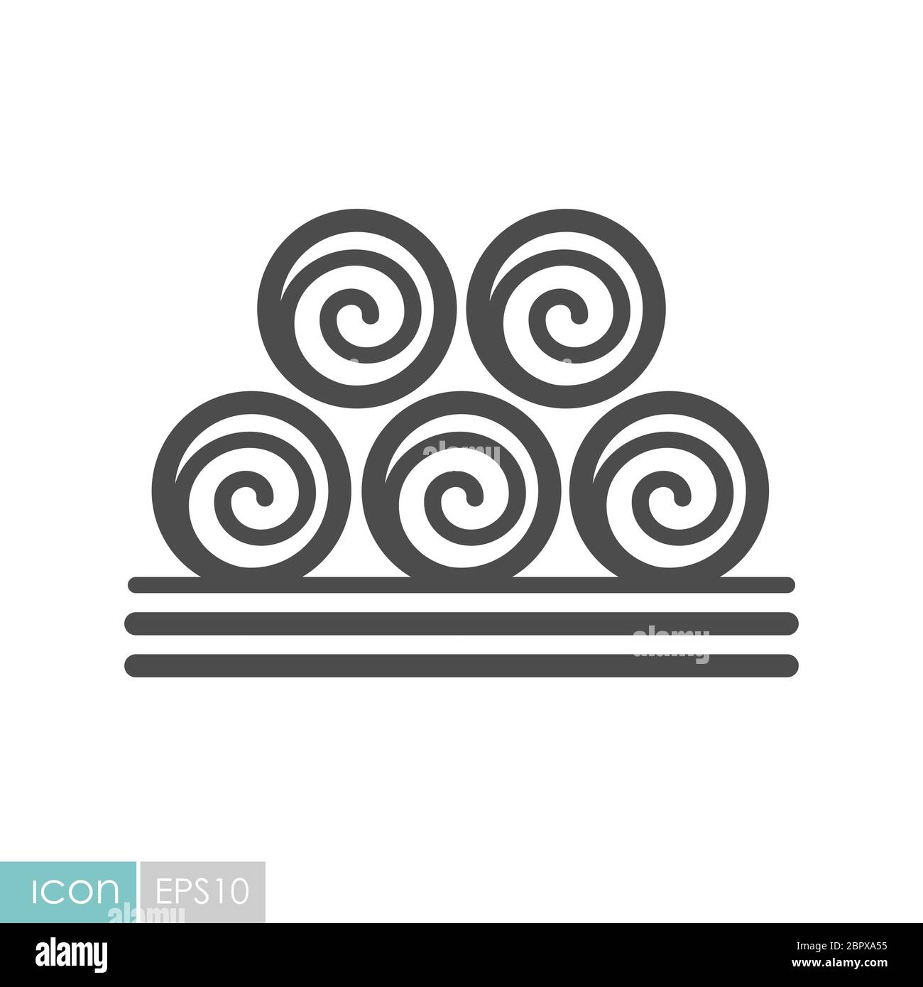 Round hay bales icon. Agriculture sign. Graph symbol for your web site ...