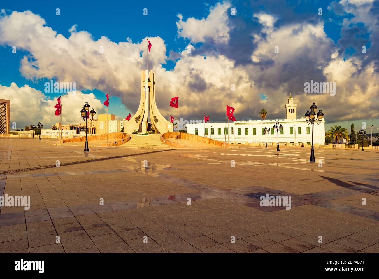 View of Kasbah Square and the City Hall in Tunis, the capital of ...