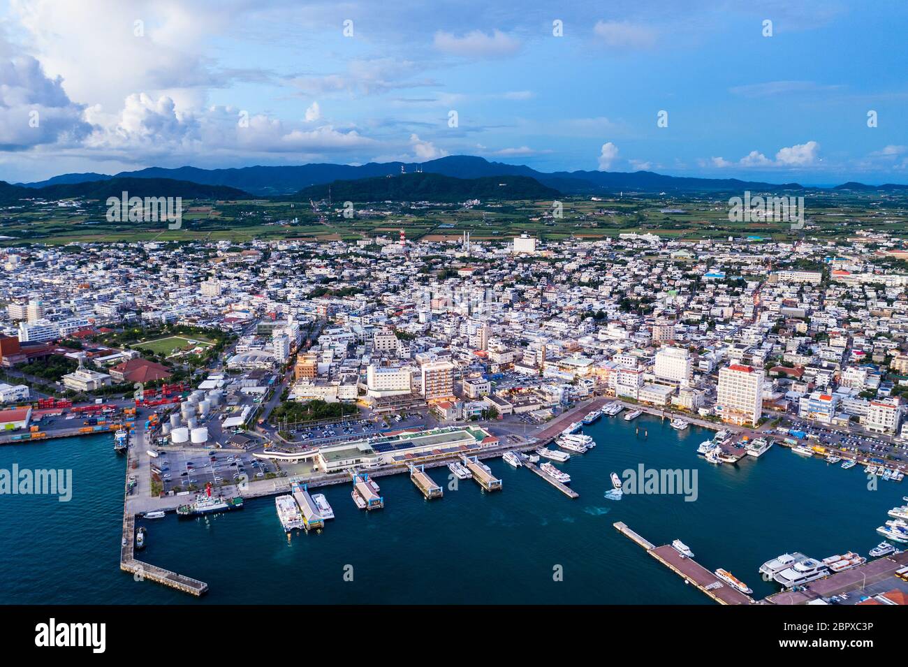 Aerial view of ishigaki downtown Stock Photo - Alamy
