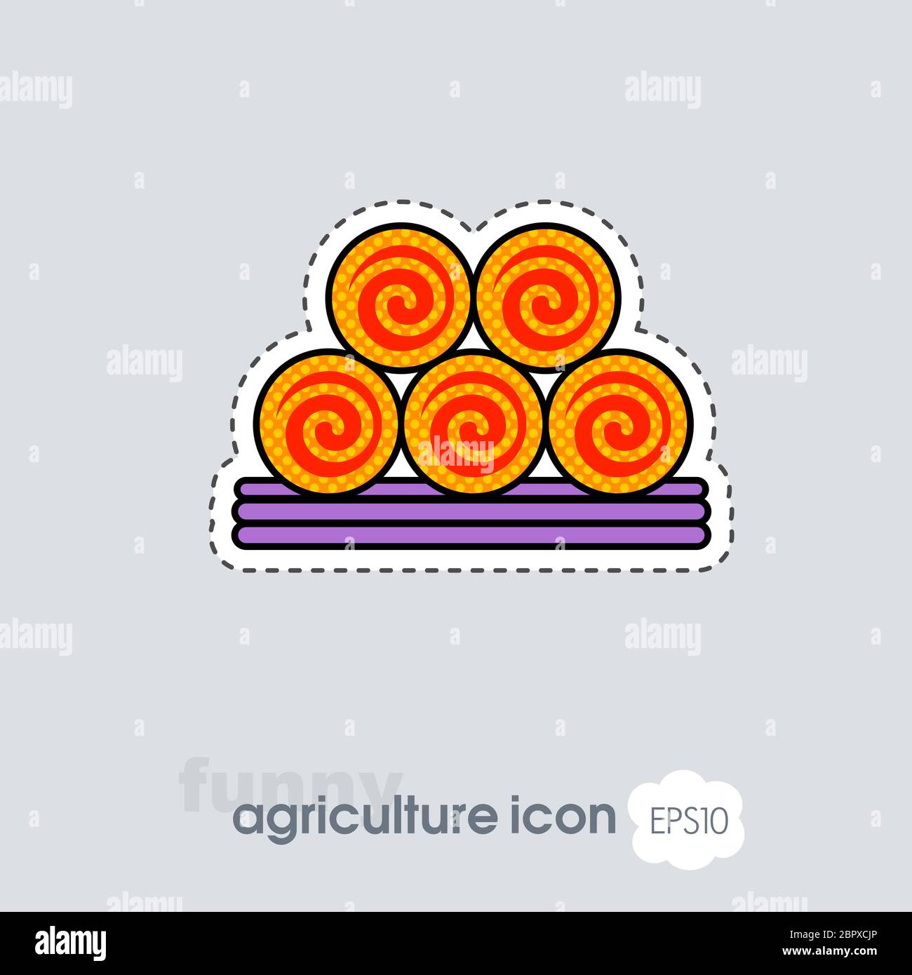 Round hay bales icon. Agriculture sign. Graph symbol for your web site ...