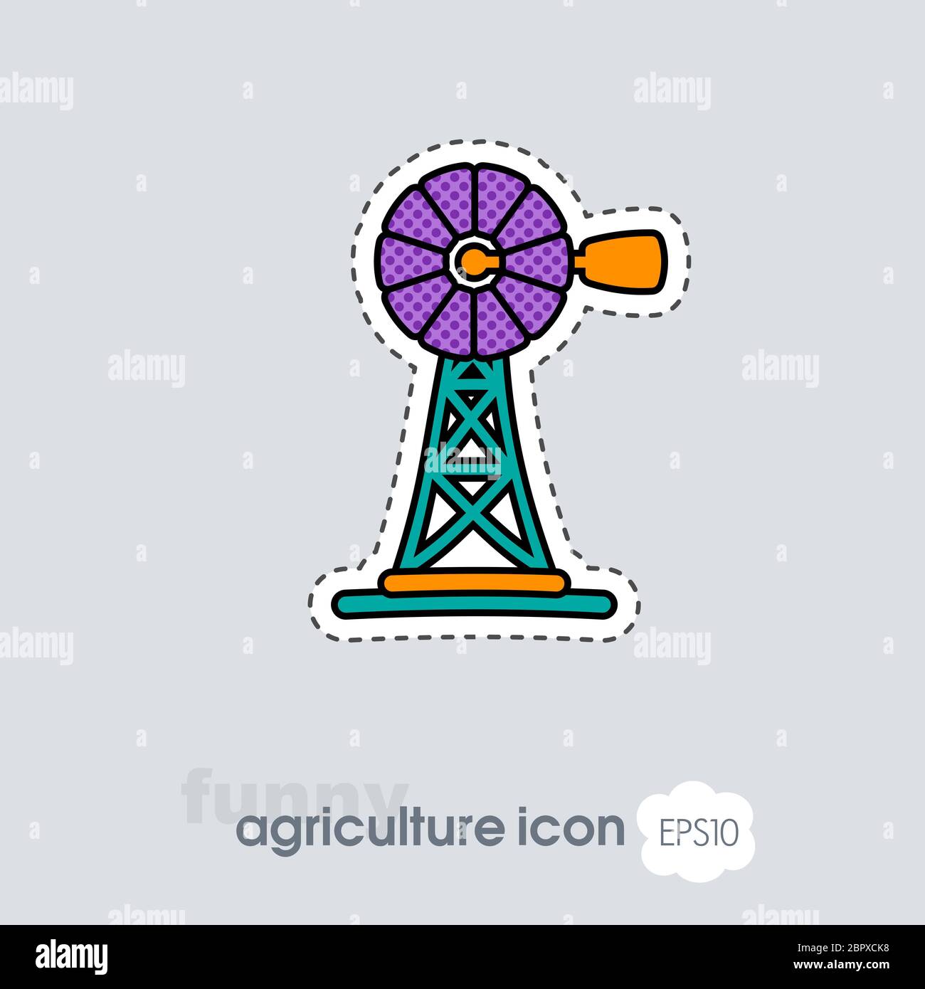 Wind pump flat icon. Agriculture sign. Graph symbol for your web site ...