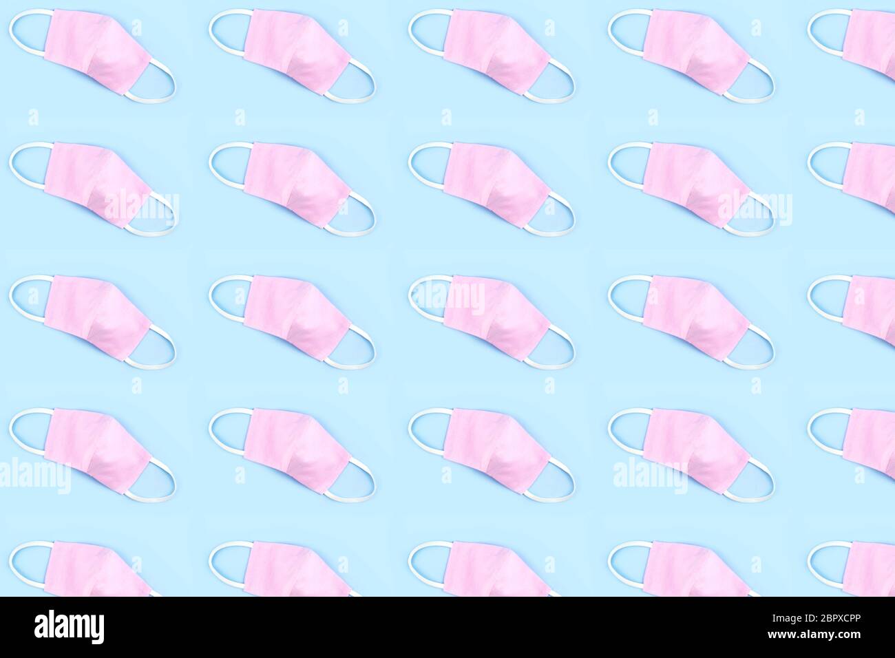 Pattern made from of medical reusable masks. Flat lay style Stock Photo ...