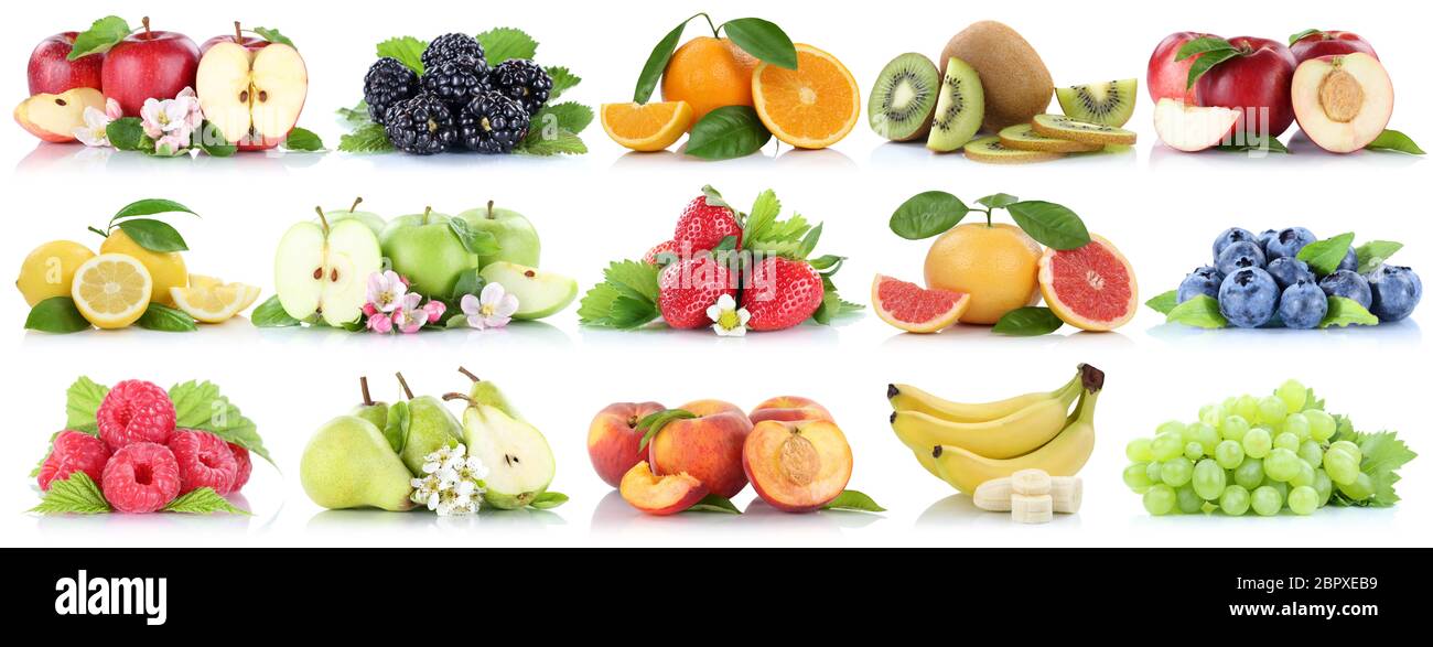 Fruits fruit collection orange apple apples banana strawberry cherry ...