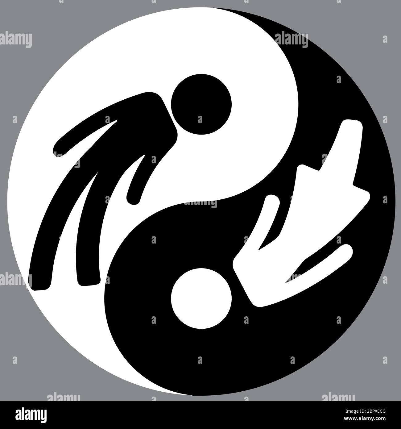 yin yang gender illustration female male balance zen silhouette Stock ...