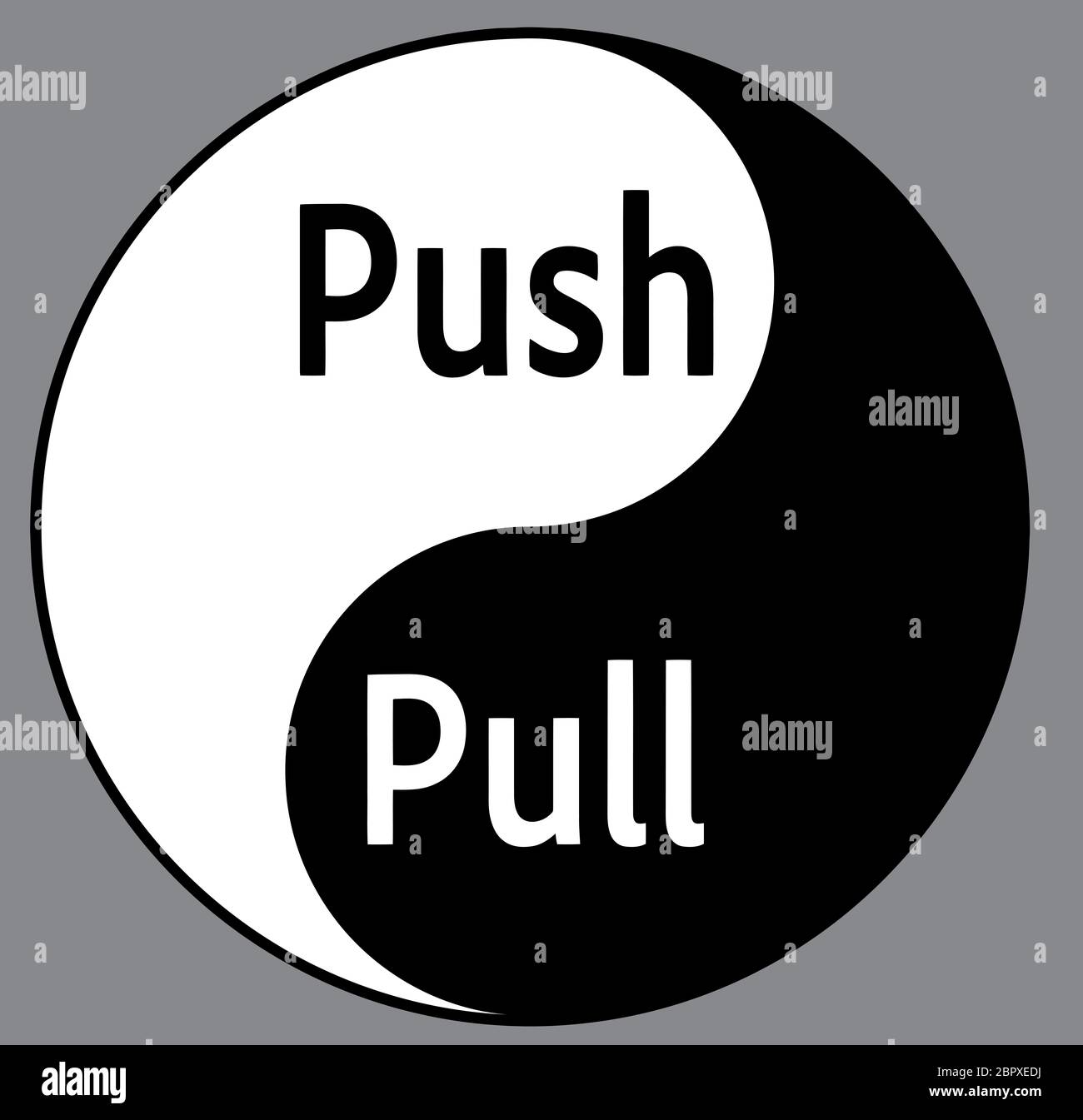 yin yang illustration pull push balance zen silhouette Stock Photo - Alamy