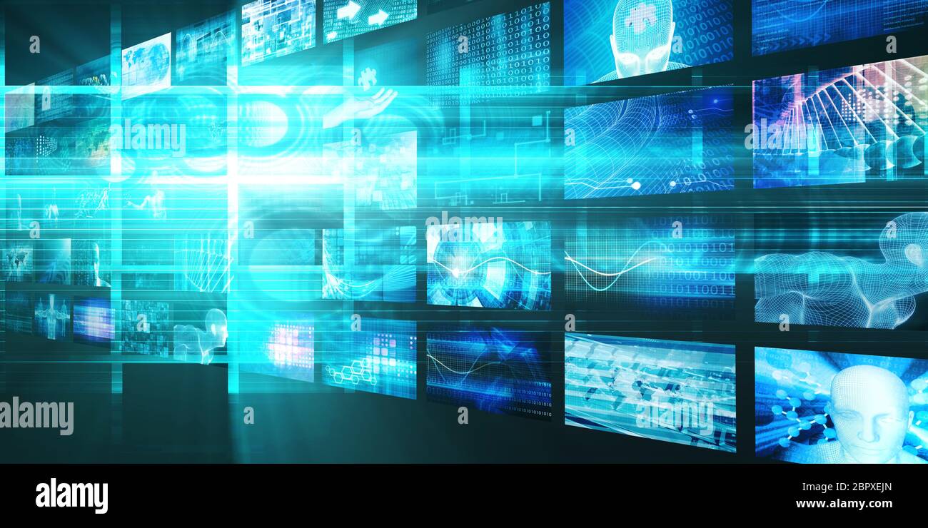 Technology Network System Connection for Entertainment Concept Stock ...