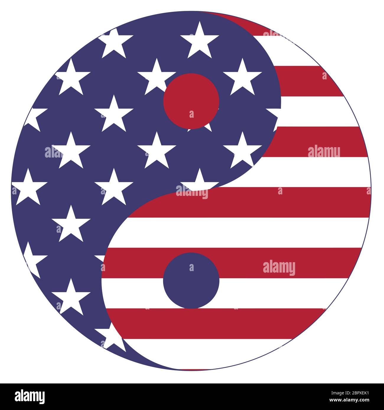 yin yang illustration usa unites states of america flag balance Stock ...