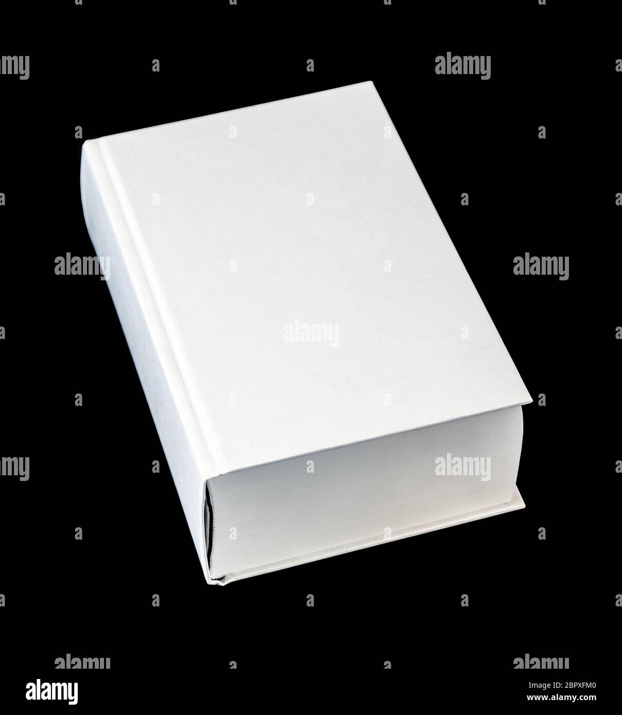 Closed blank dictionary, book mockup, isolated on black. Top view Stock ...