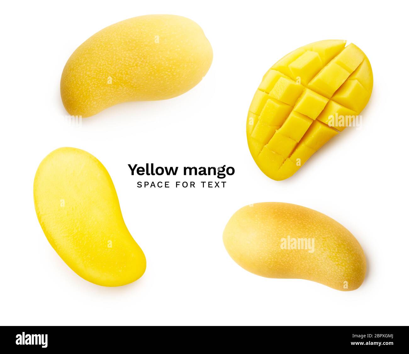 Mango isolated top view on white background with copy space. Food ...