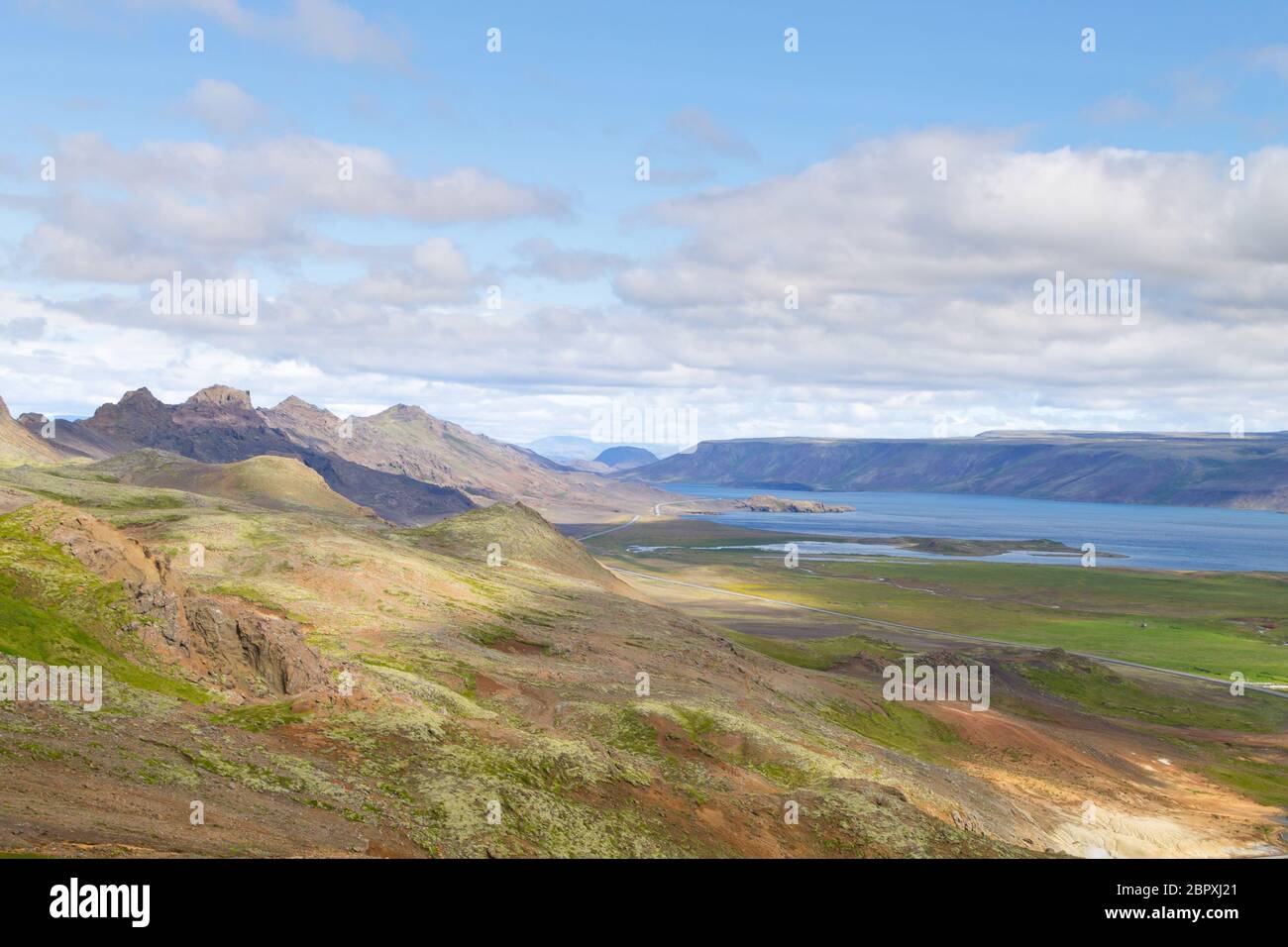 Seltun area aerial landscape, southern peninsula, Reykjanes, Iceland ...