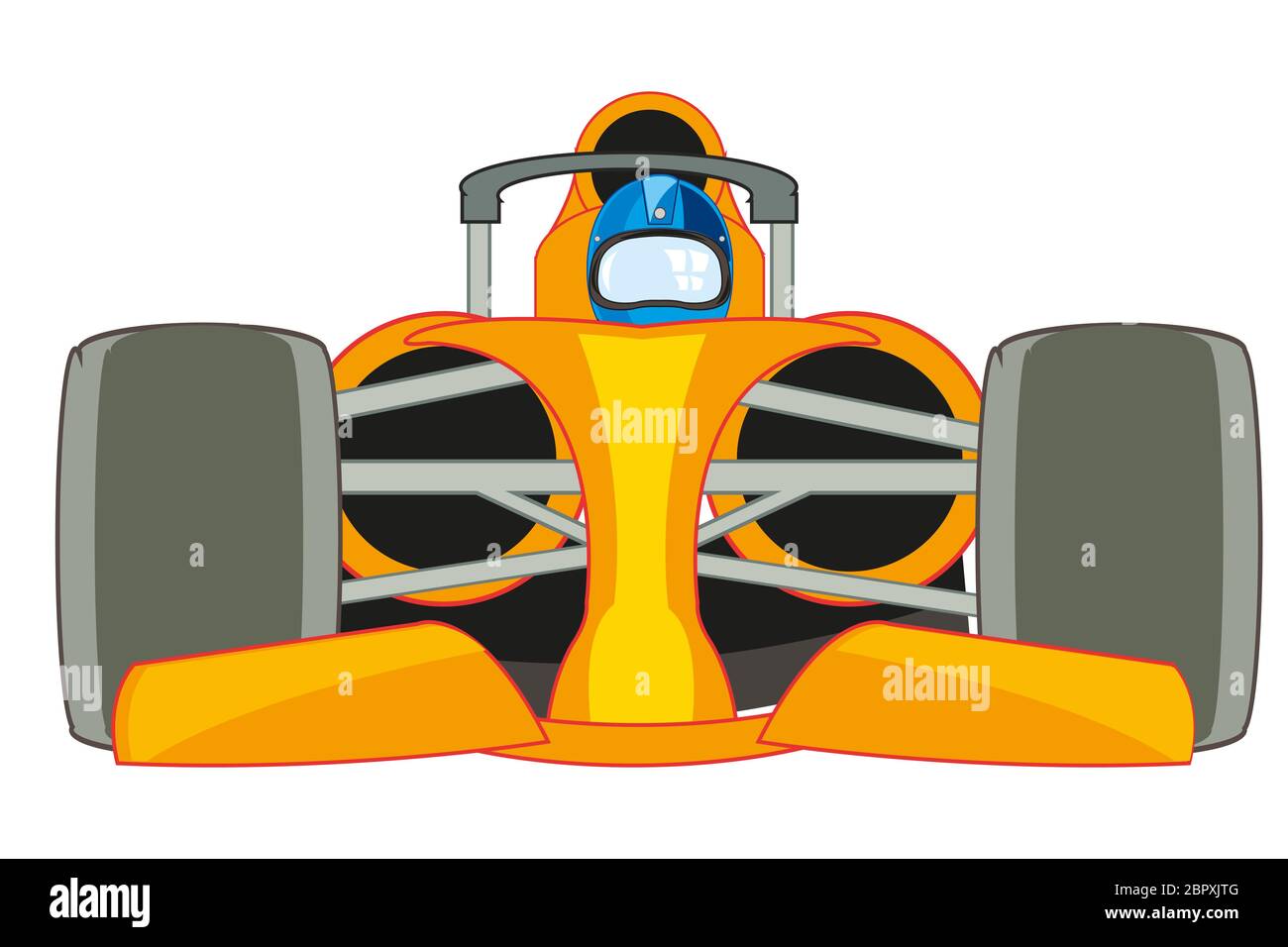 Vector illustration of the racing fireball with pilot Stock Photo - Alamy