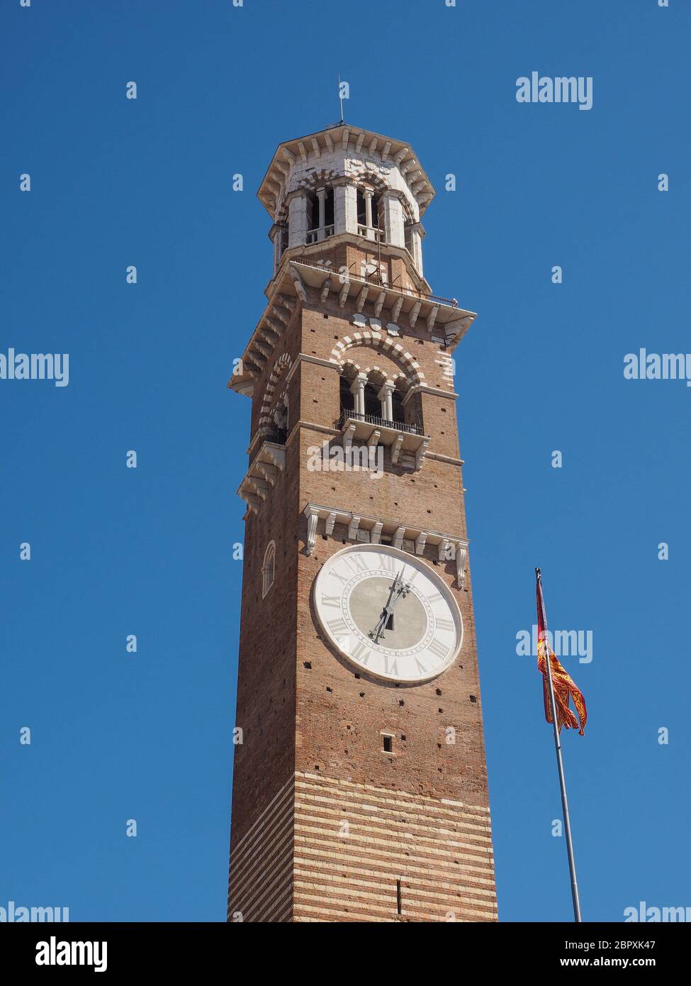 Piazza delle Erbe (meaning Market Square) in Verona, Italy Stock Photo ...