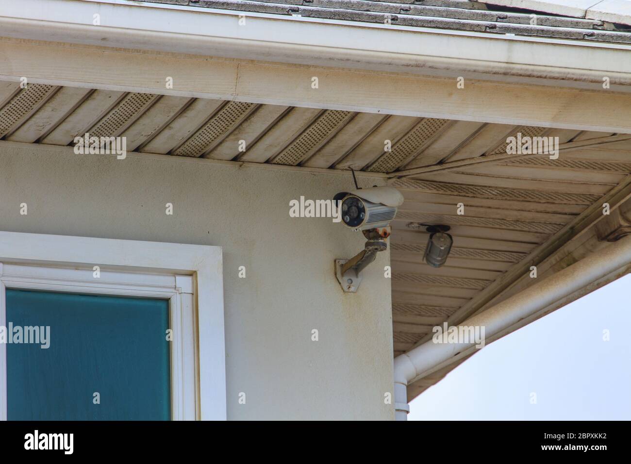 CCTV Security Camera, Closed circuit television in modern white home ...