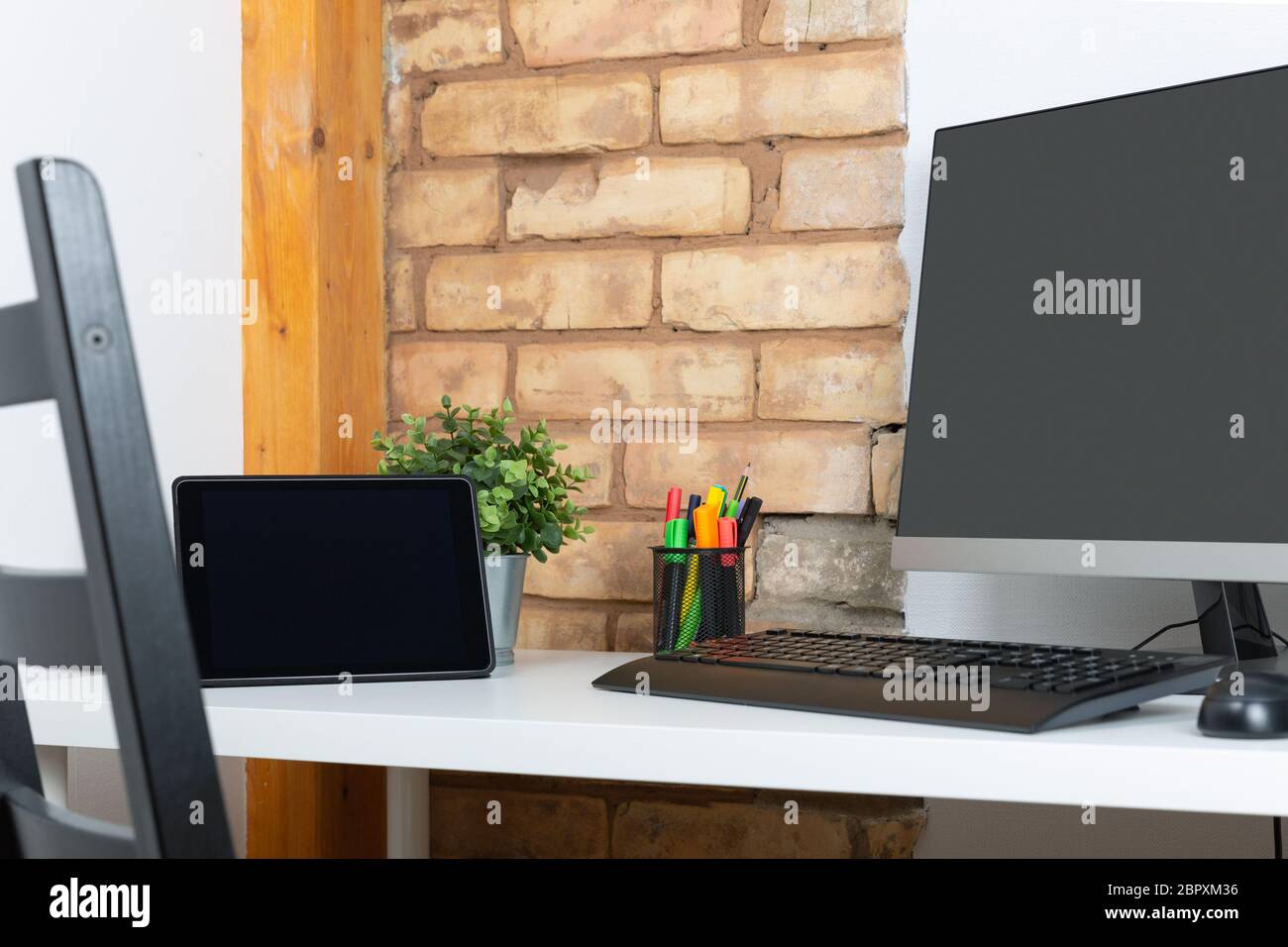 Cozy workplace laptop stationery hi-res stock photography and images ...