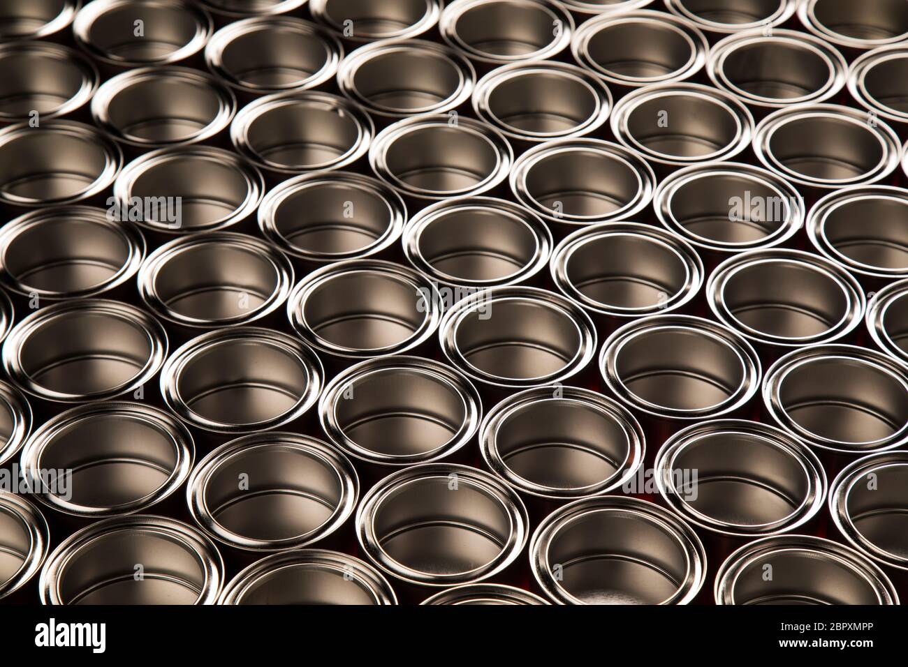 Metal tin paint cans background Stock Photo - Alamy