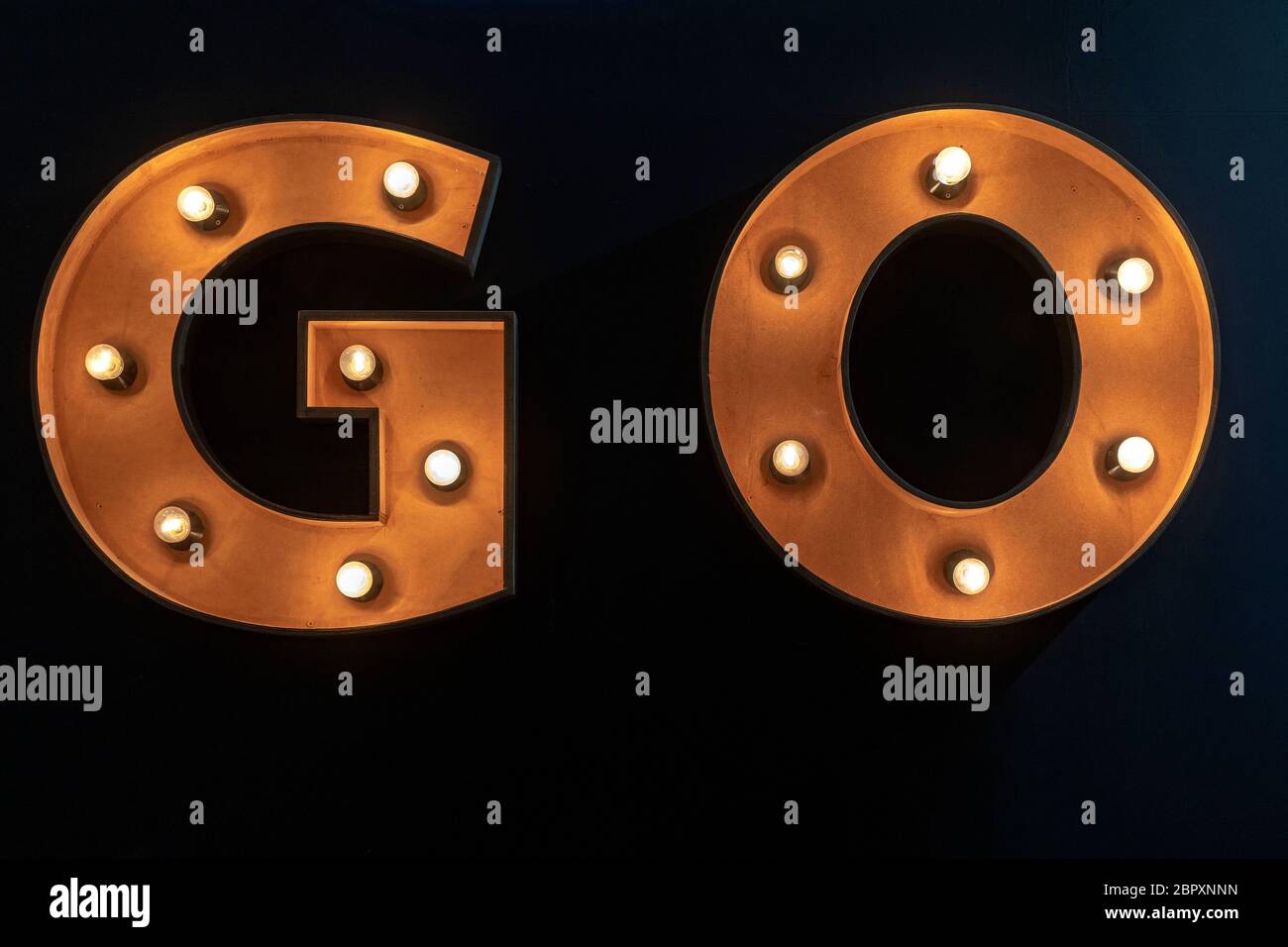 Go letters hi-res stock photography and images - Alamy