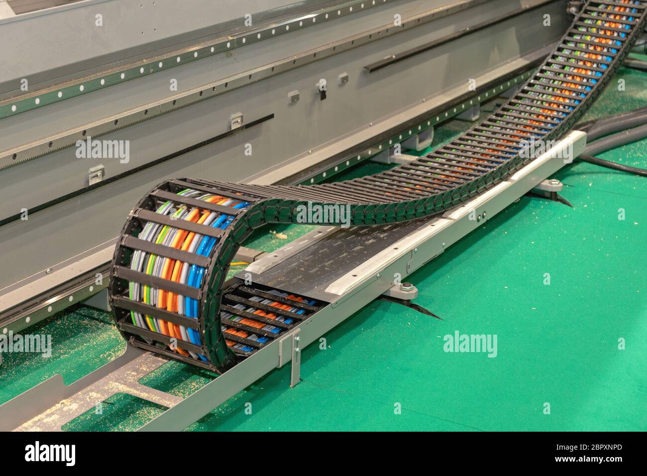 Cable Carrier Flexible Movement Protection Machine Stock Photo - Alamy