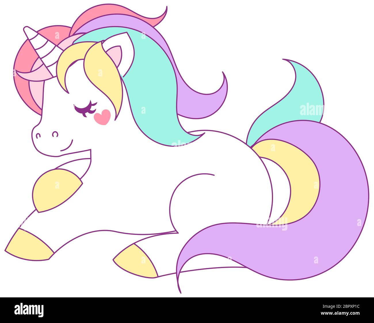 fantasy unicorn animal party hat fairy tale magic rainbow illustration ...