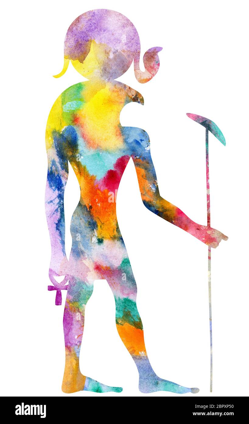 Ra - Re - God of Ancient Egypt - God of sun - on white background Stock ...