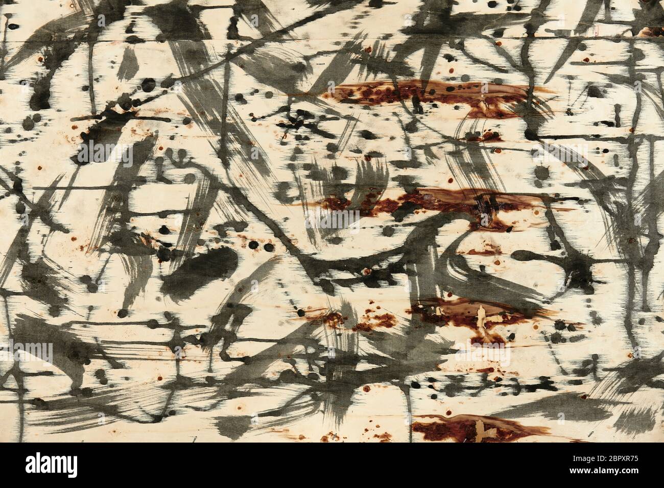 abstract grunge background, artistic painting with black paint on a ...