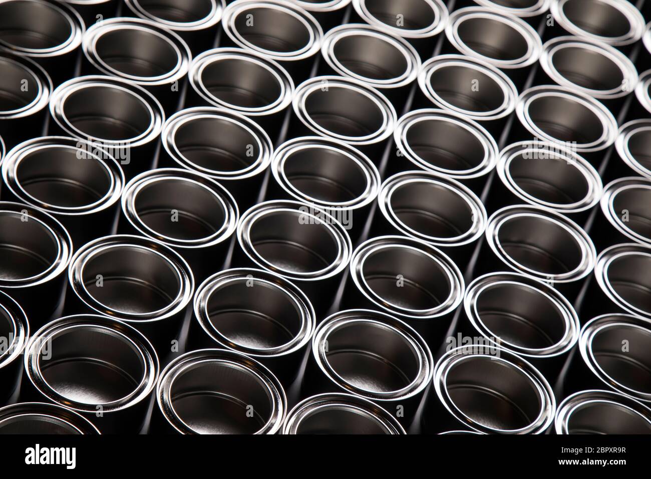 Metal tin paint cans background Stock Photo - Alamy