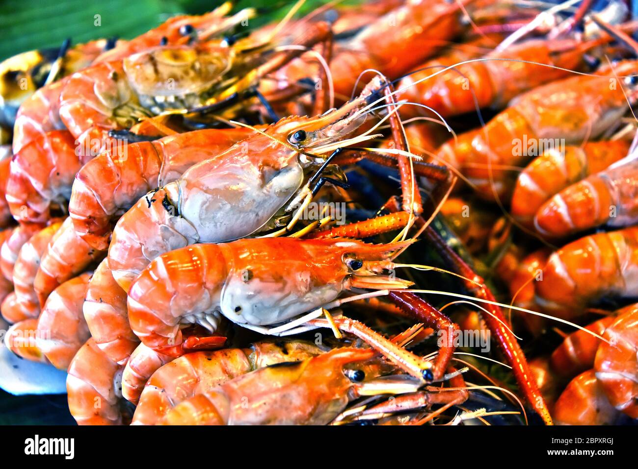 Prawn food in the street restaurant in Thailand Stock Photo - Alamy