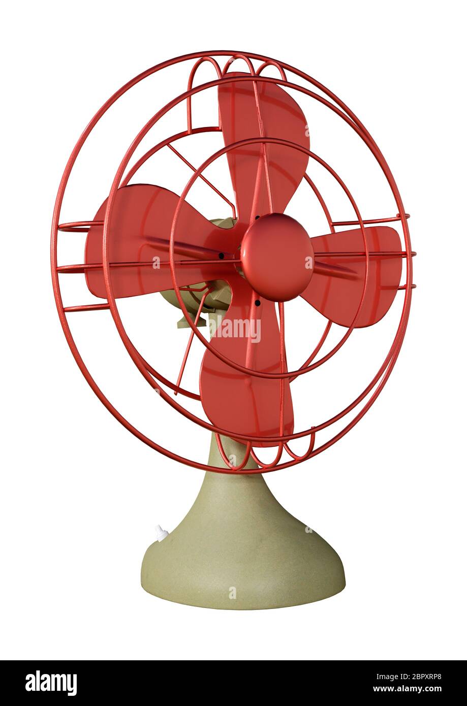 3D rendering of a retro desk fan isolated on white background Stock ...