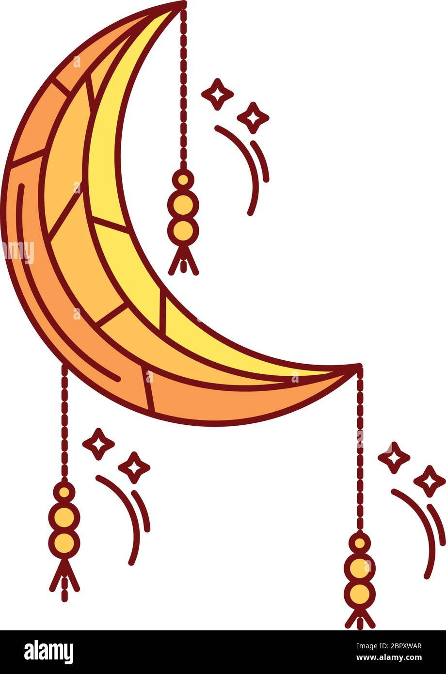 crescent moon ramadan on white background vector illustration design ...