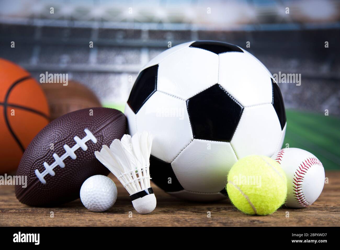 Winner trophy, Sport equipment and balls Stock Photo - Alamy