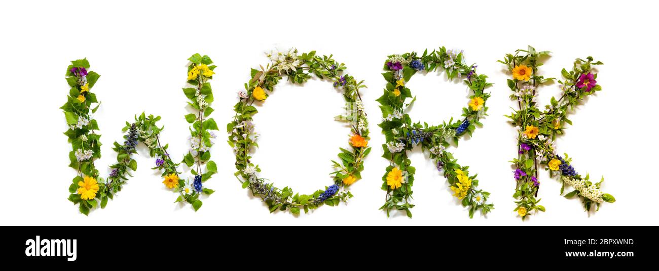 Flower And Blossom Letter Building Word Work Stock Photo - Alamy