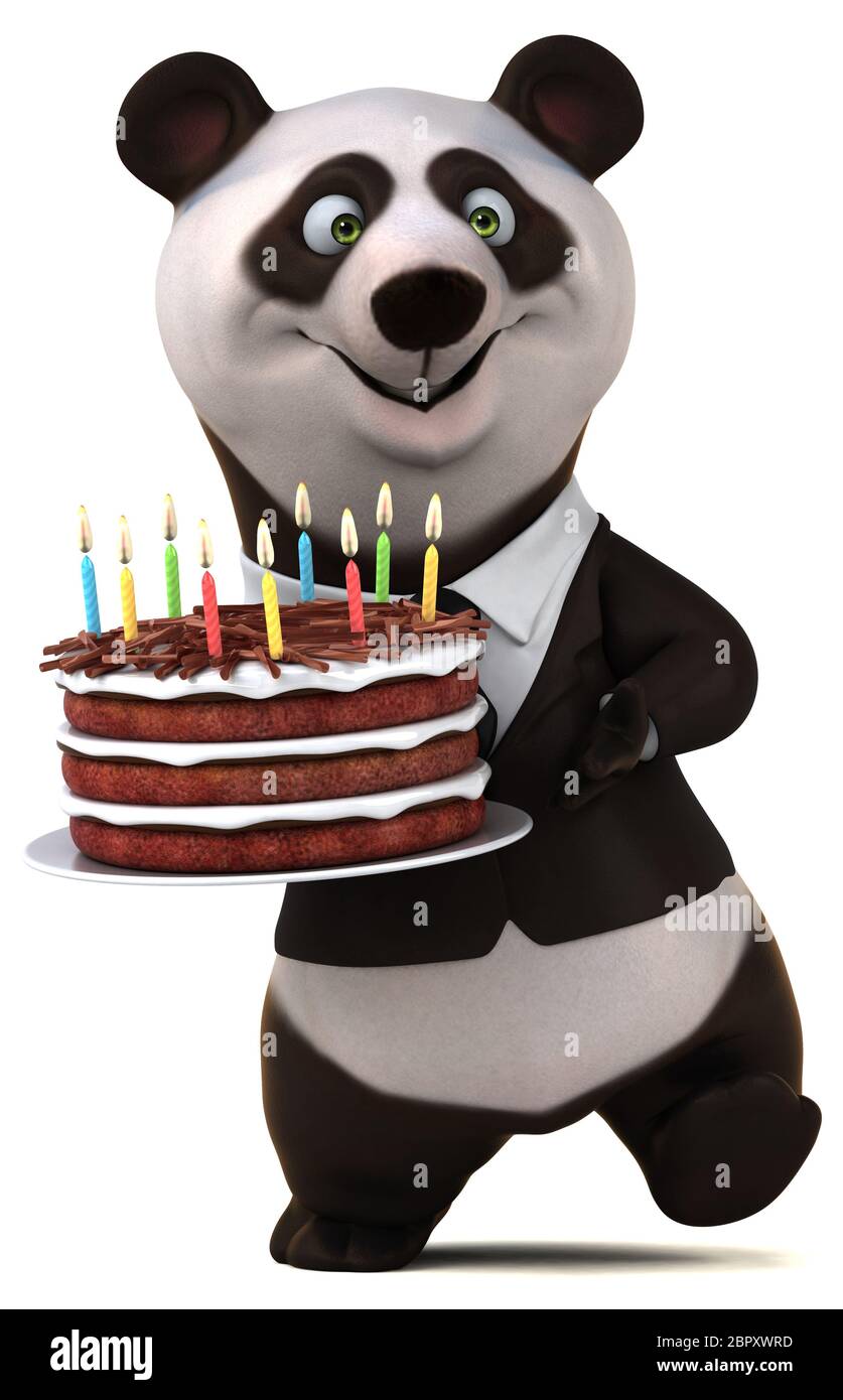 Fun panda - 3d illustration Stock Photo - Alamy