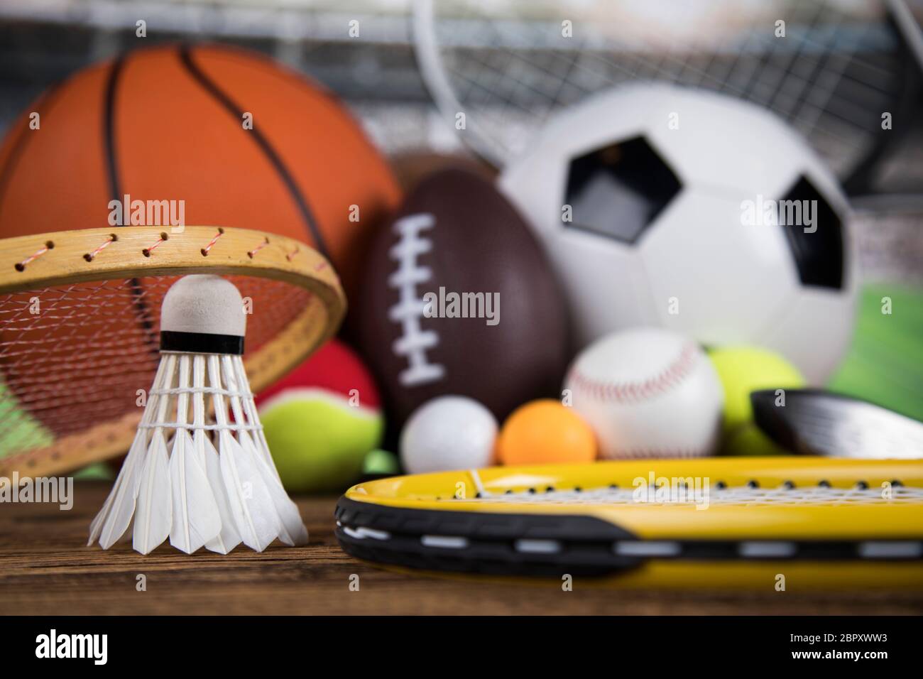 Winner trophy, Sport equipment and balls Stock Photo - Alamy