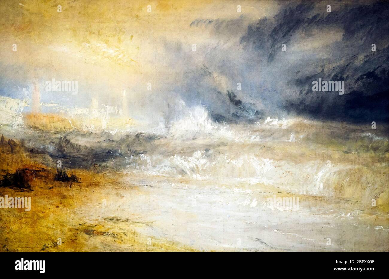JMW Turner 1775- 1851 Waves breaking on a Lee Shore at Margate (study ...