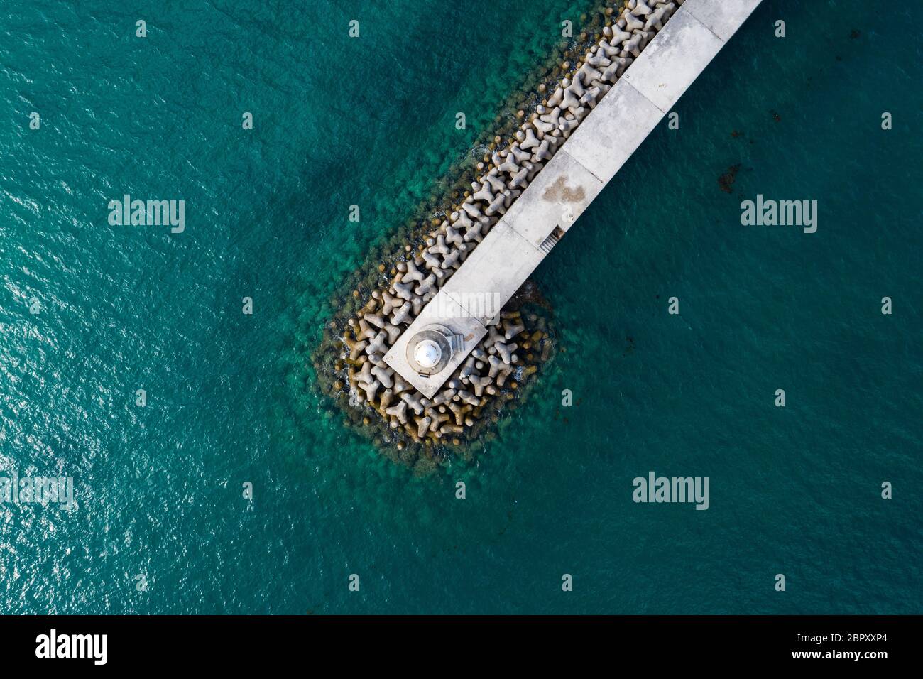 Top down view of Breakwater Stock Photo - Alamy