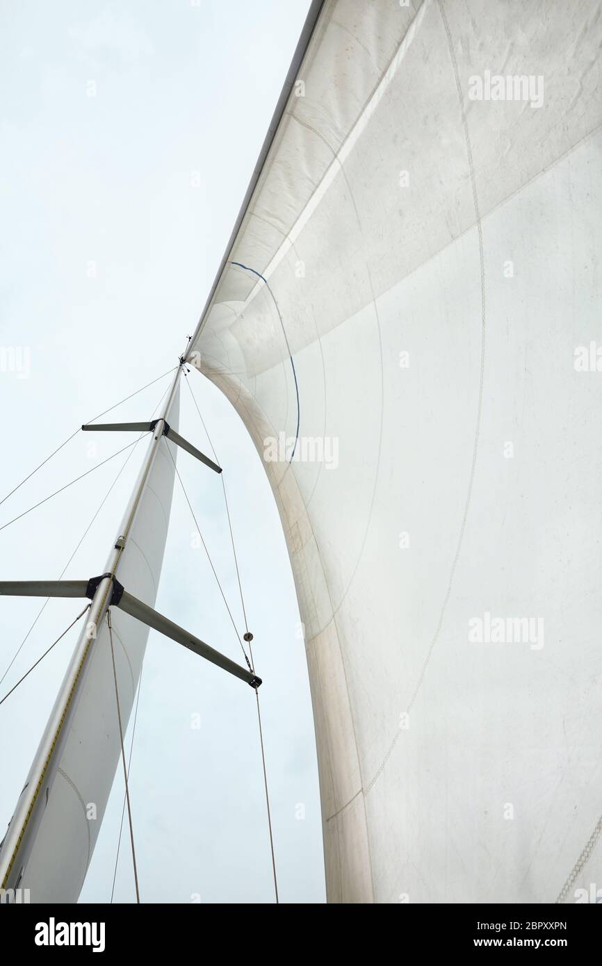 Sailing boat sail and mast detail Stock Photo - Alamy