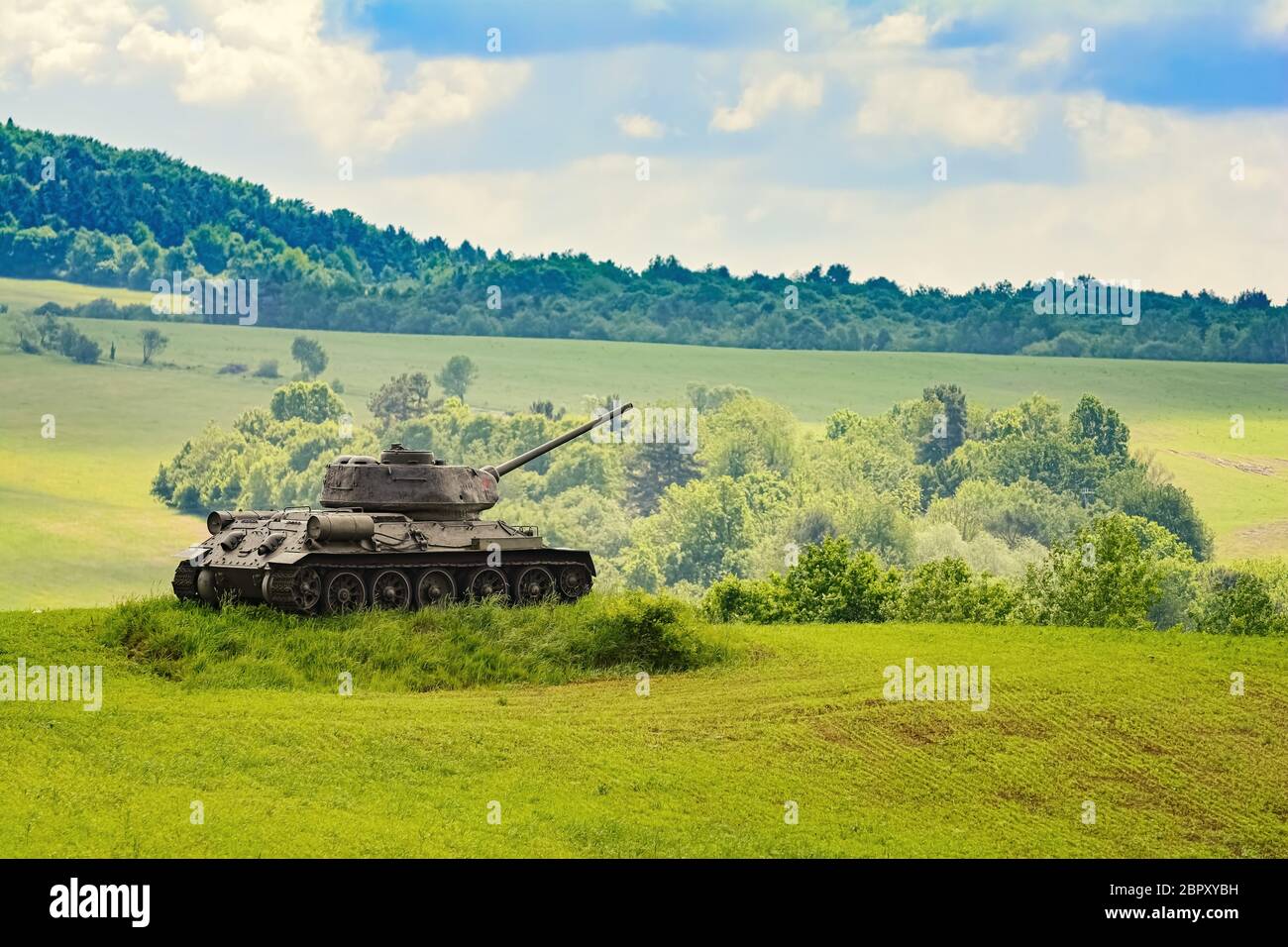 Tank of World War 2 on the Field Stock Photo - Alamy