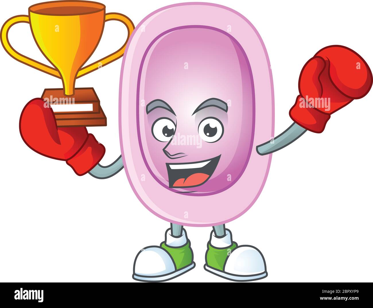 Proudly face of boxing winner pertussis cartoon character design Stock ...